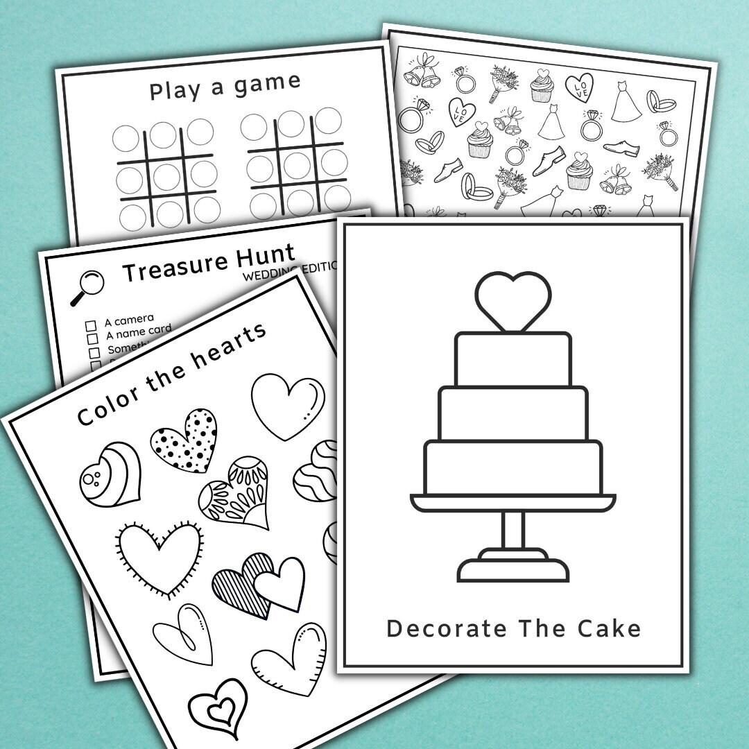 Wedding Activity Pack for Kids, Wedding Reception Games, Kids Wedding ...