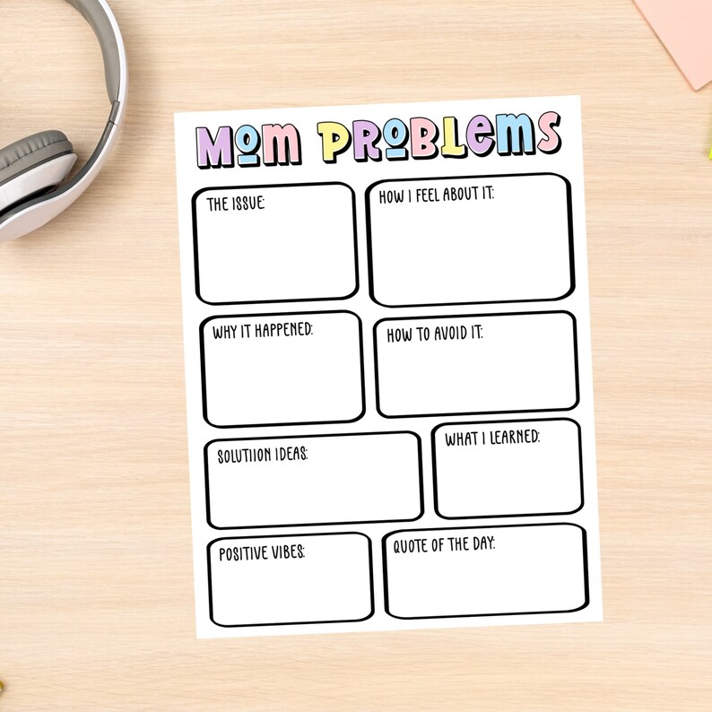 Mom Problems Planner Printable, Parenting, Mom Life, Problem Solving ...