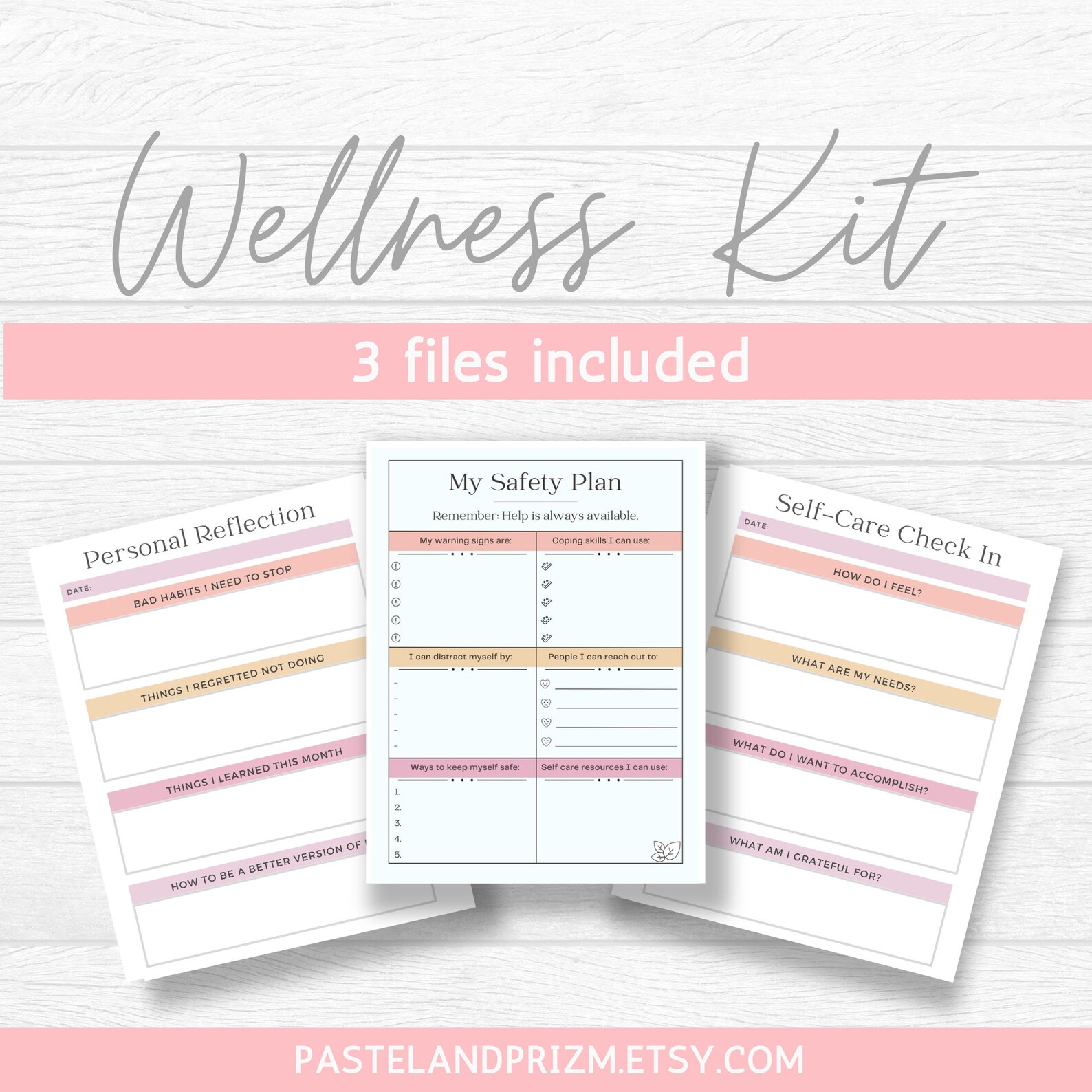 Mental Health Worksheets, Safety Plan for Mental Health, Personal ...