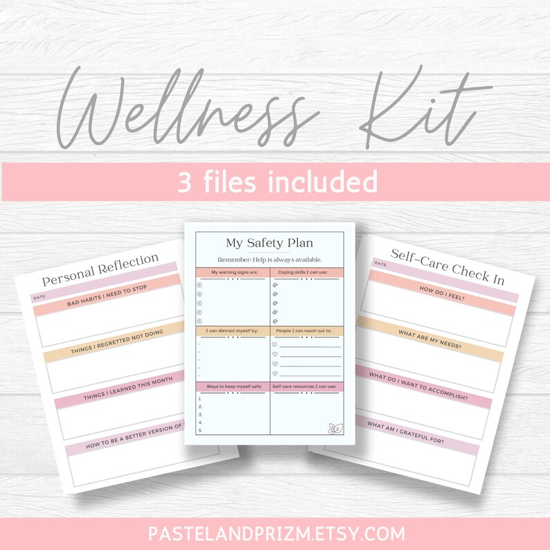 Mental Health Worksheets, Safety Plan for Mental Health, Personal ...