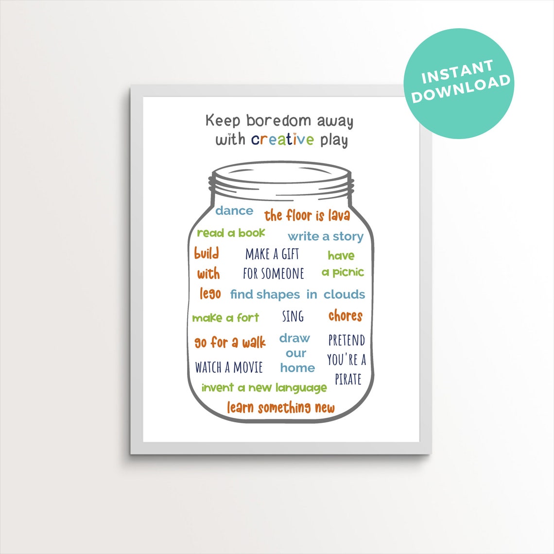 Bored Jar, I'm Bored Ideas for Kids, Printable Kids Activities, at Home ...