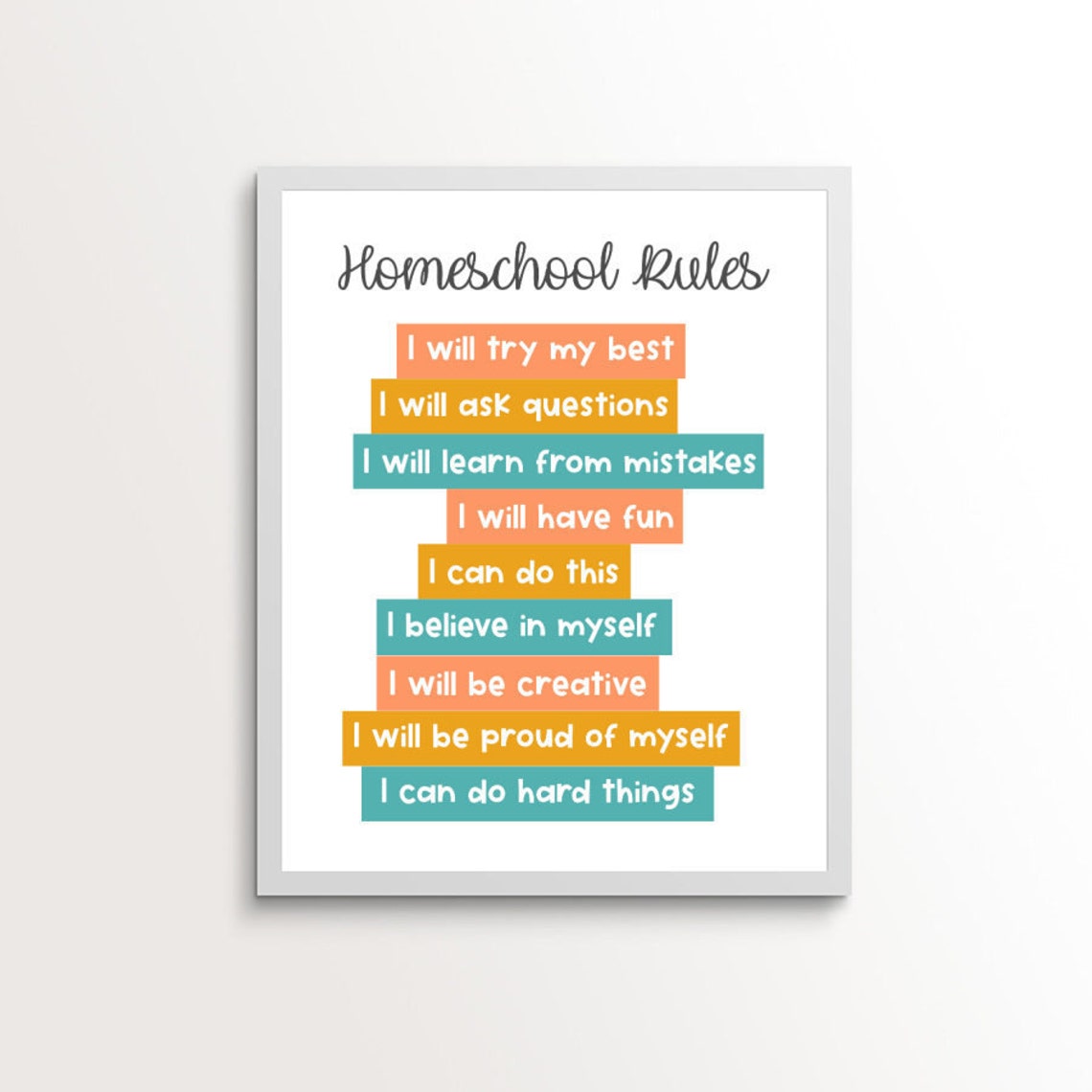 Homeschool Rules Poster, Home Learning Printable, Kids Affirmations ...