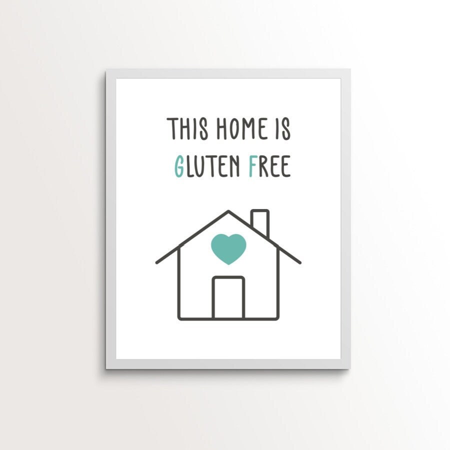 Gluten Free Home Sign: Celiac Awareness Kitchen Print (digital Download ...