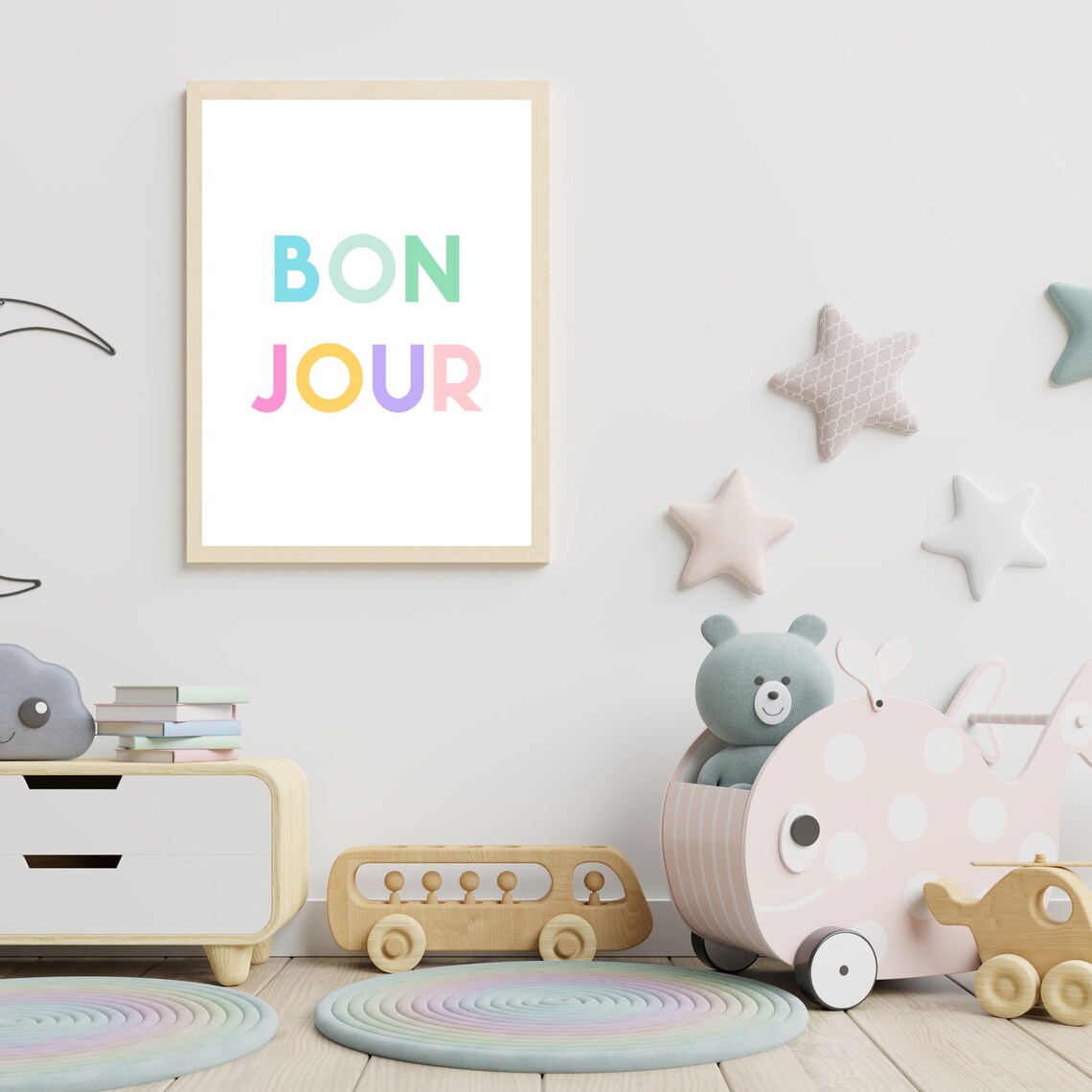Bonjour Printable Art, Francais, French Quote Print, Bonjour Poster ...