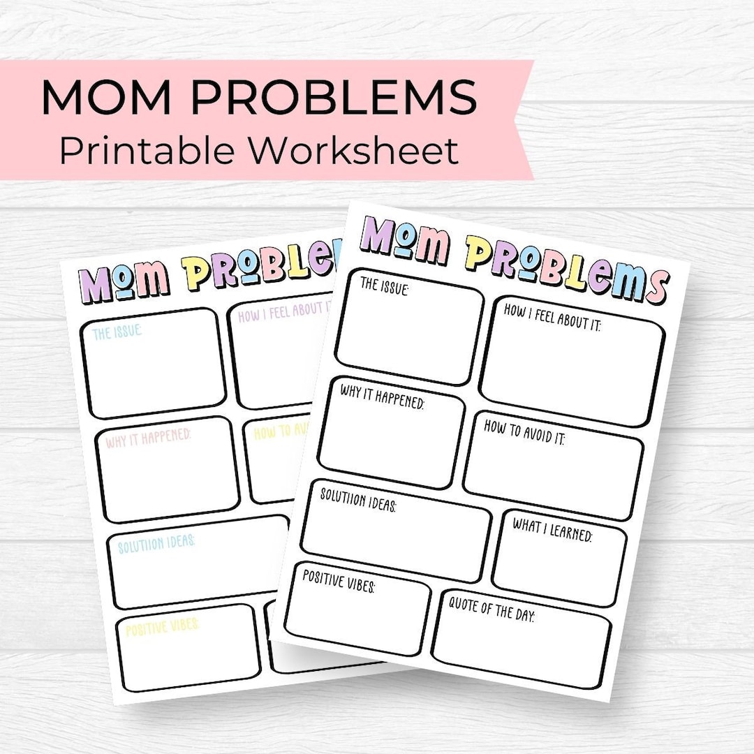 Mom Problems Planner Printable, Parenting, Mom Life, Problem Solving ...