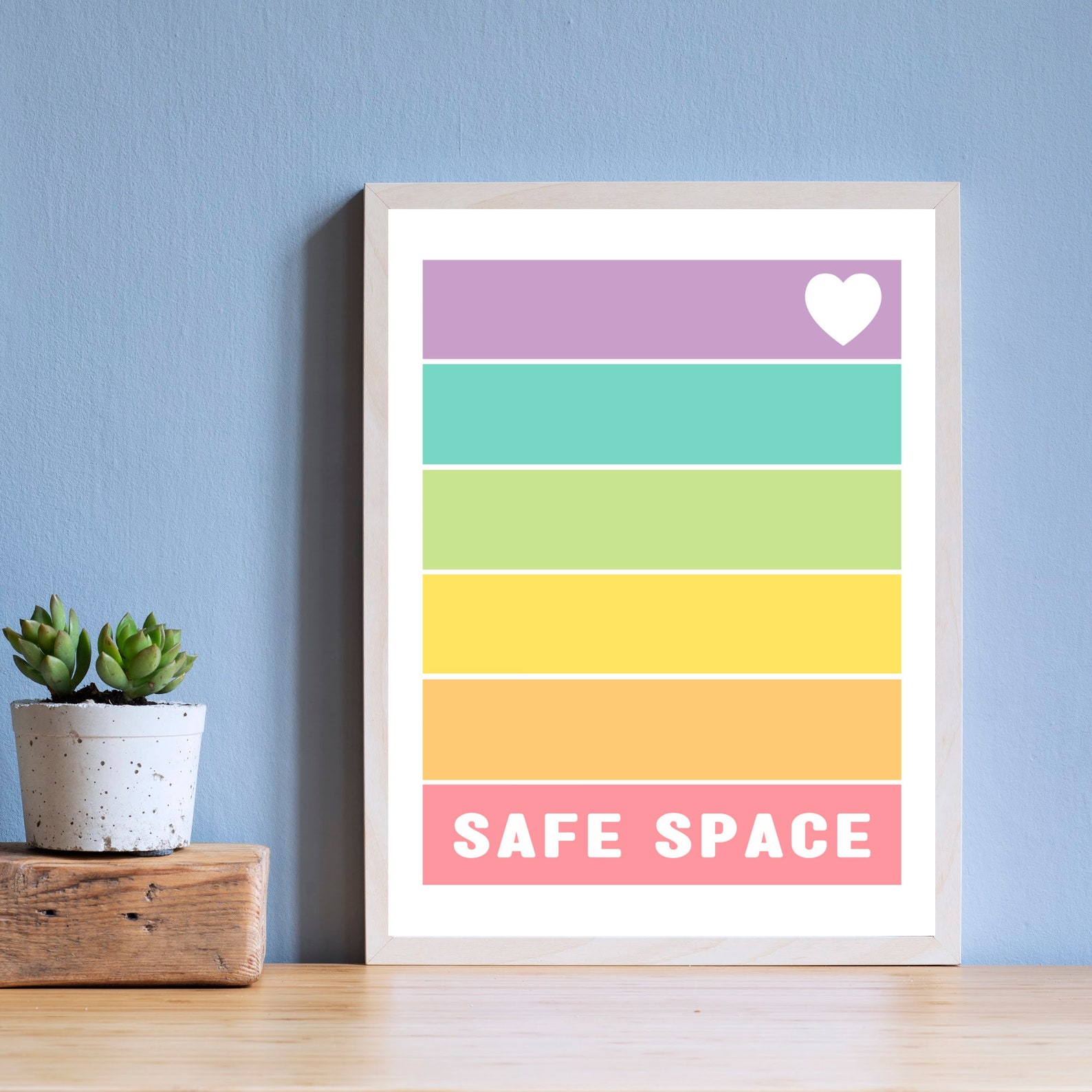 LGBTQ Safe Space Printable: Rainbow Pride Ally Art (PDF & JPG) - Etsy
