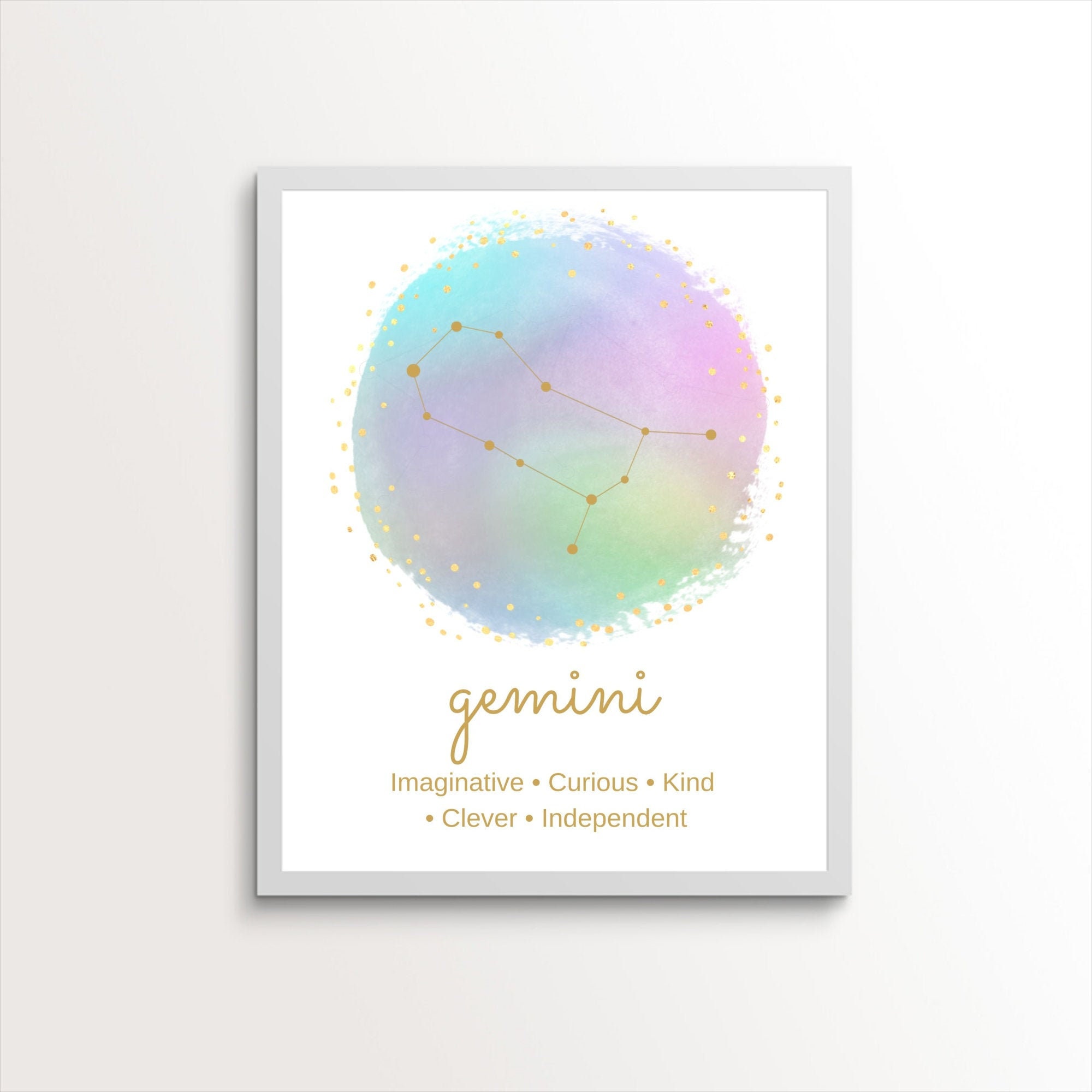 Gemini Horoscope Wall Art Gemini Zodiac print Print Digital Download ...