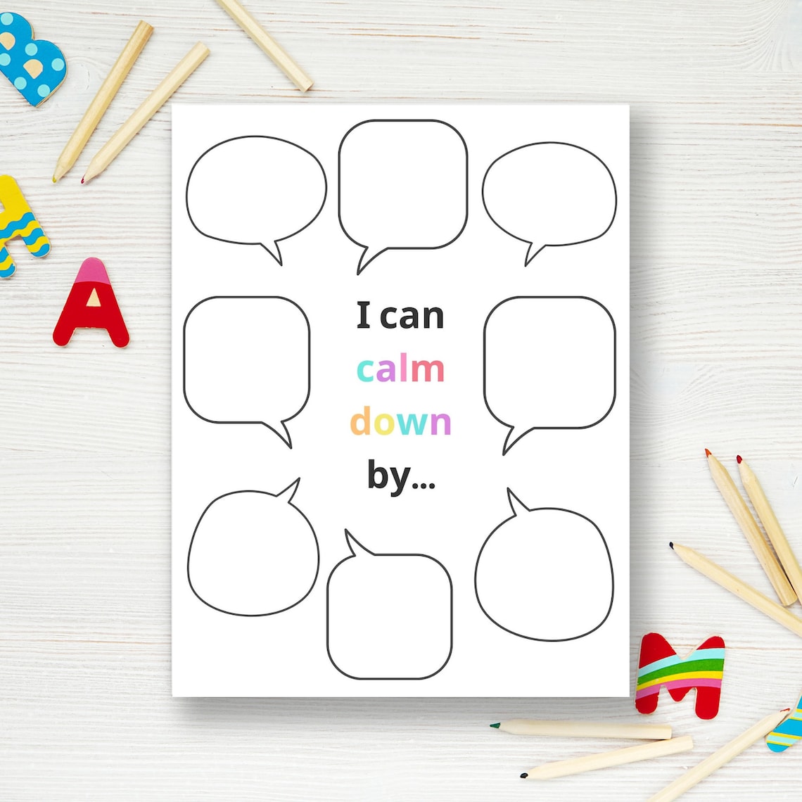 Calm Down Corner Kit for Kids Mindfulness Poster Therapy | Etsy