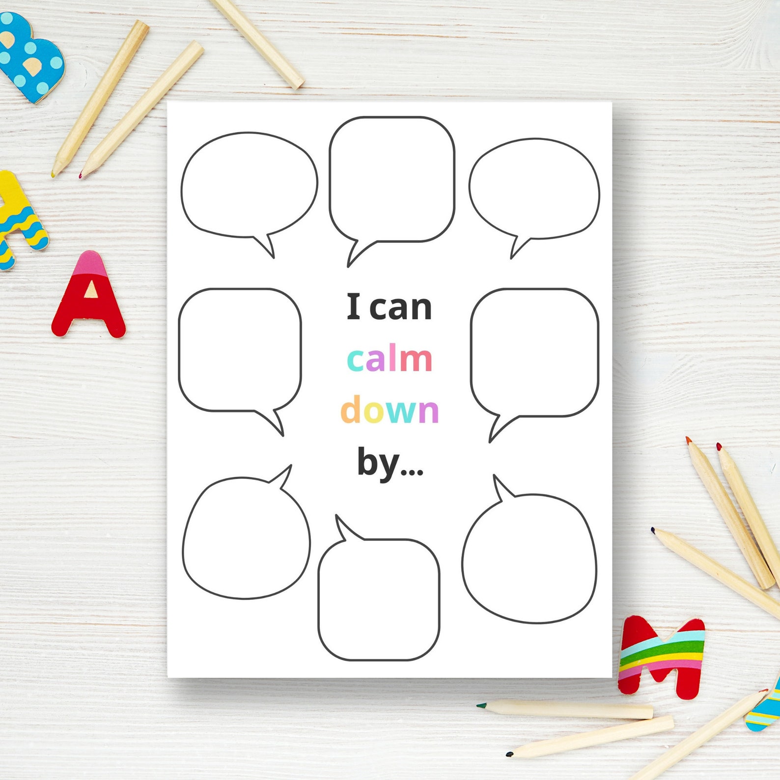Calm Down Corner Kit for Kids, Mindfulness Poster, Therapy Printable ...