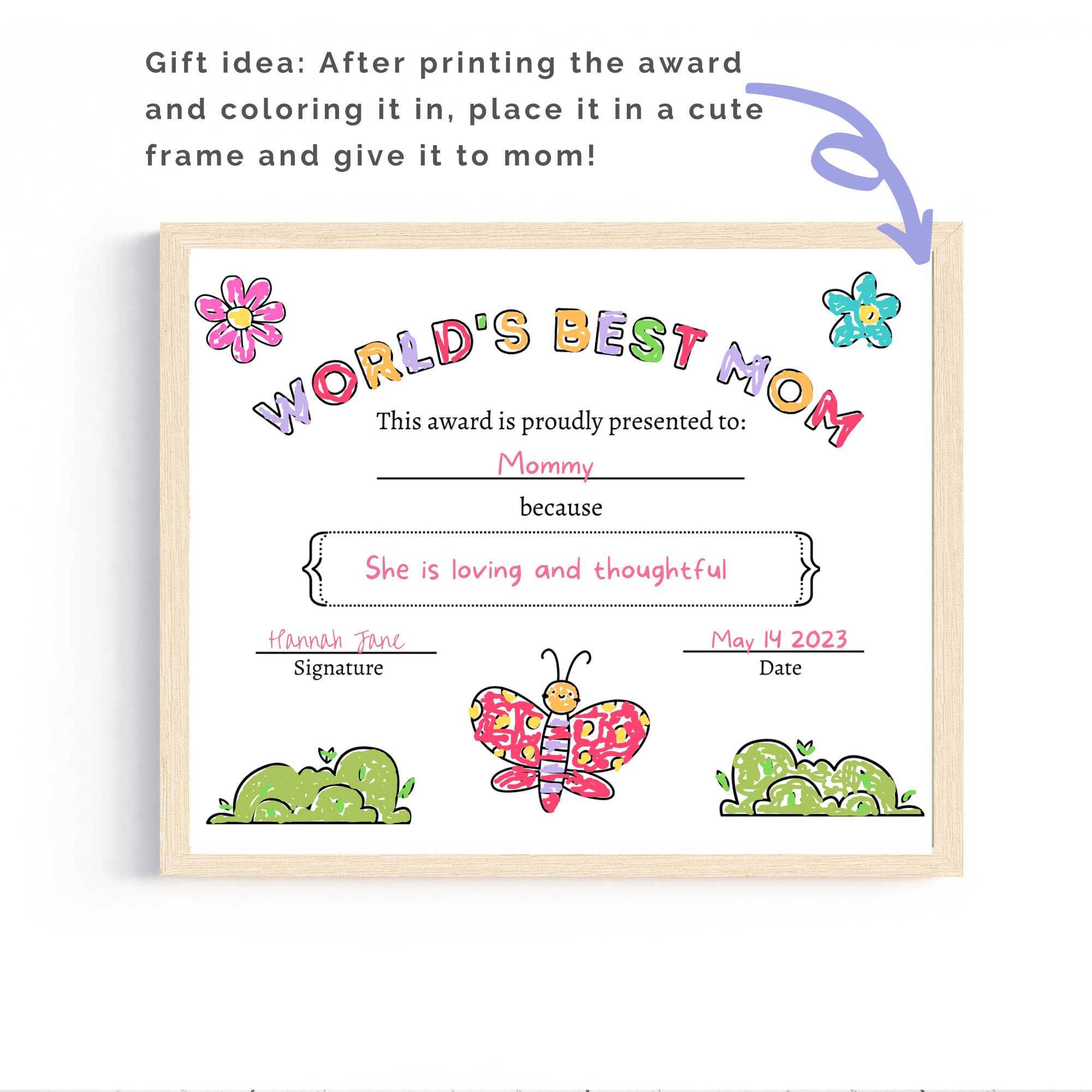 Mother's Day Certificate, Mother's Day Printable, School Craft, Mothers ...