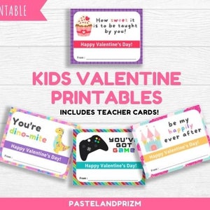 Kids Printable Valentines Cards, School Valentine, Kids Valentine's ...