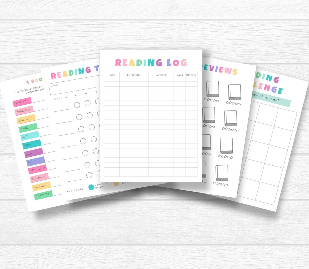 Kids Reading Bundle, Printable Reading Log for Kids, Reading Activity ...