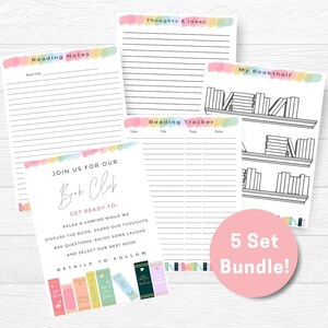 Pastel Book Club Kit, Book Club Bundle, Kids Book Club Printable Set ...