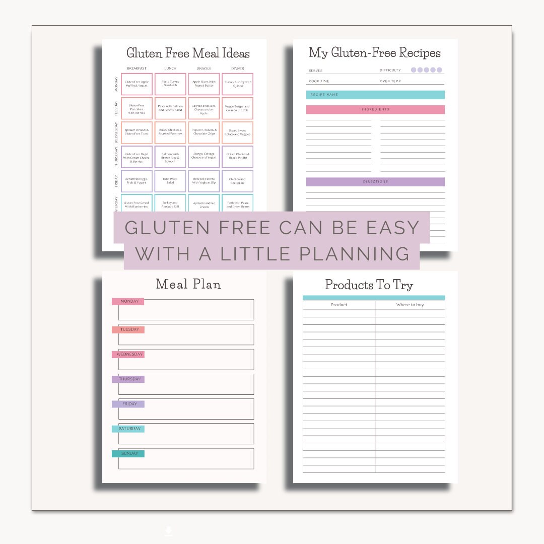 Gluten Free Workbook, Gluten Free Guide, Celiac Printable, Celiac ...