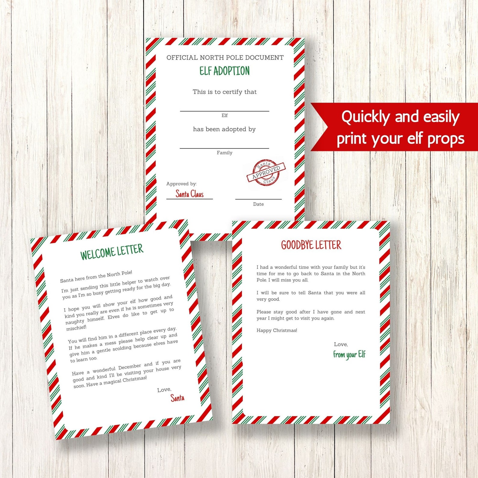 Elf Letter Bundle, Elf Adoption Certificate, Elf Arrival Letter ...