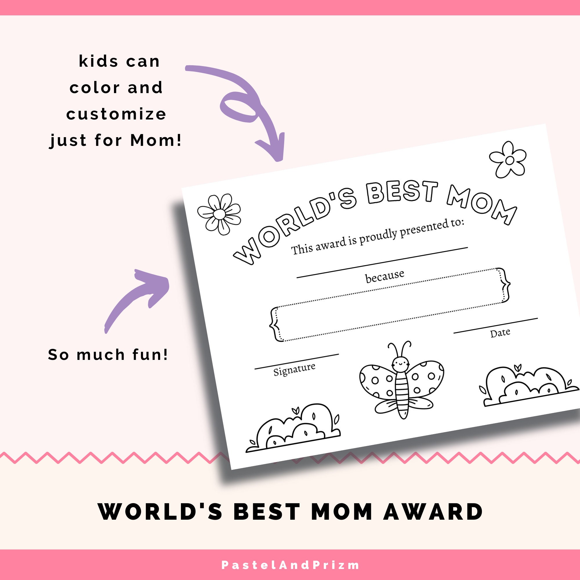 Mother's Day Certificate, Mother's Day Printable, School Craft, Mothers ...