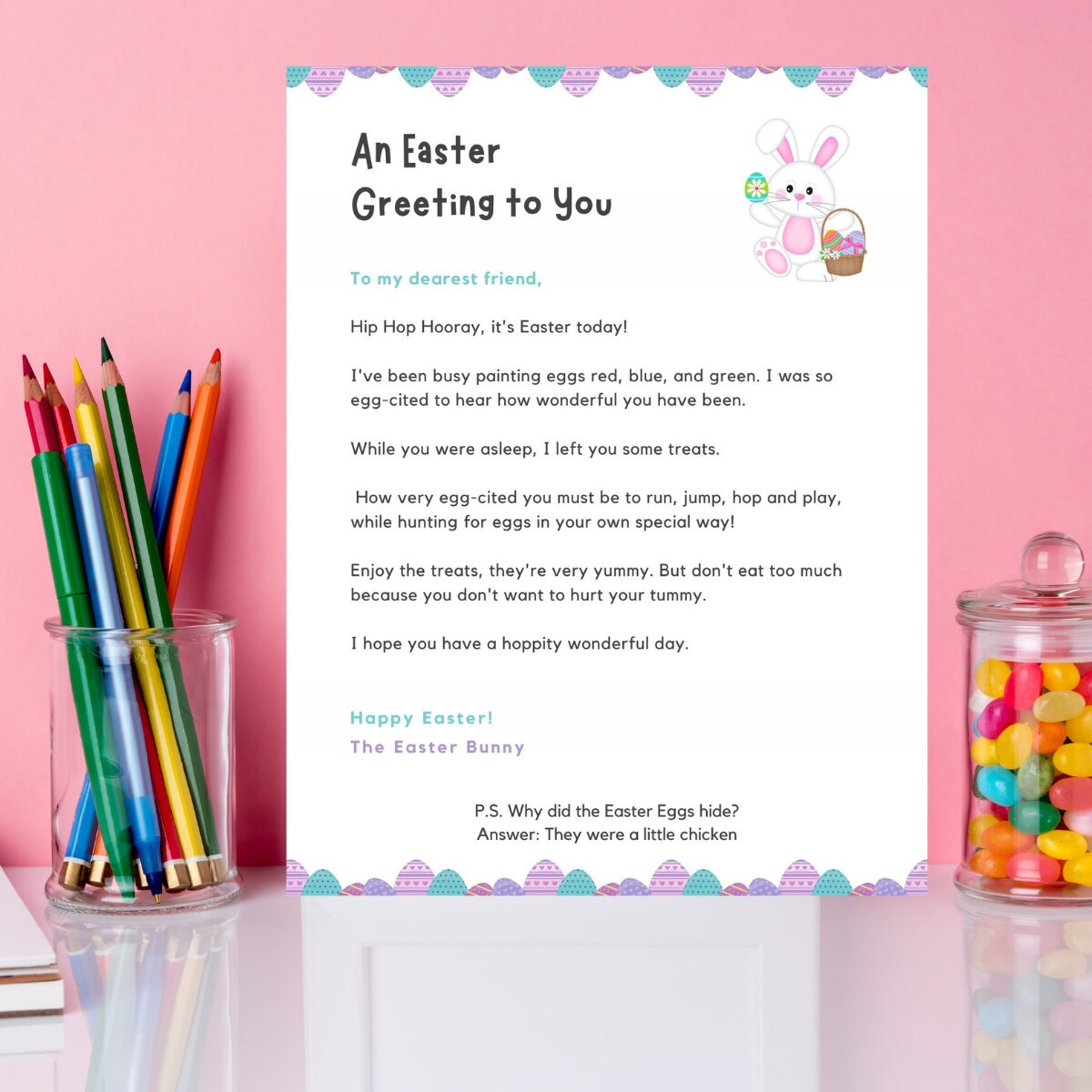 Letter From Easter Bunny, Printable Bunny Letter, Hoppy Easter, Kids ...