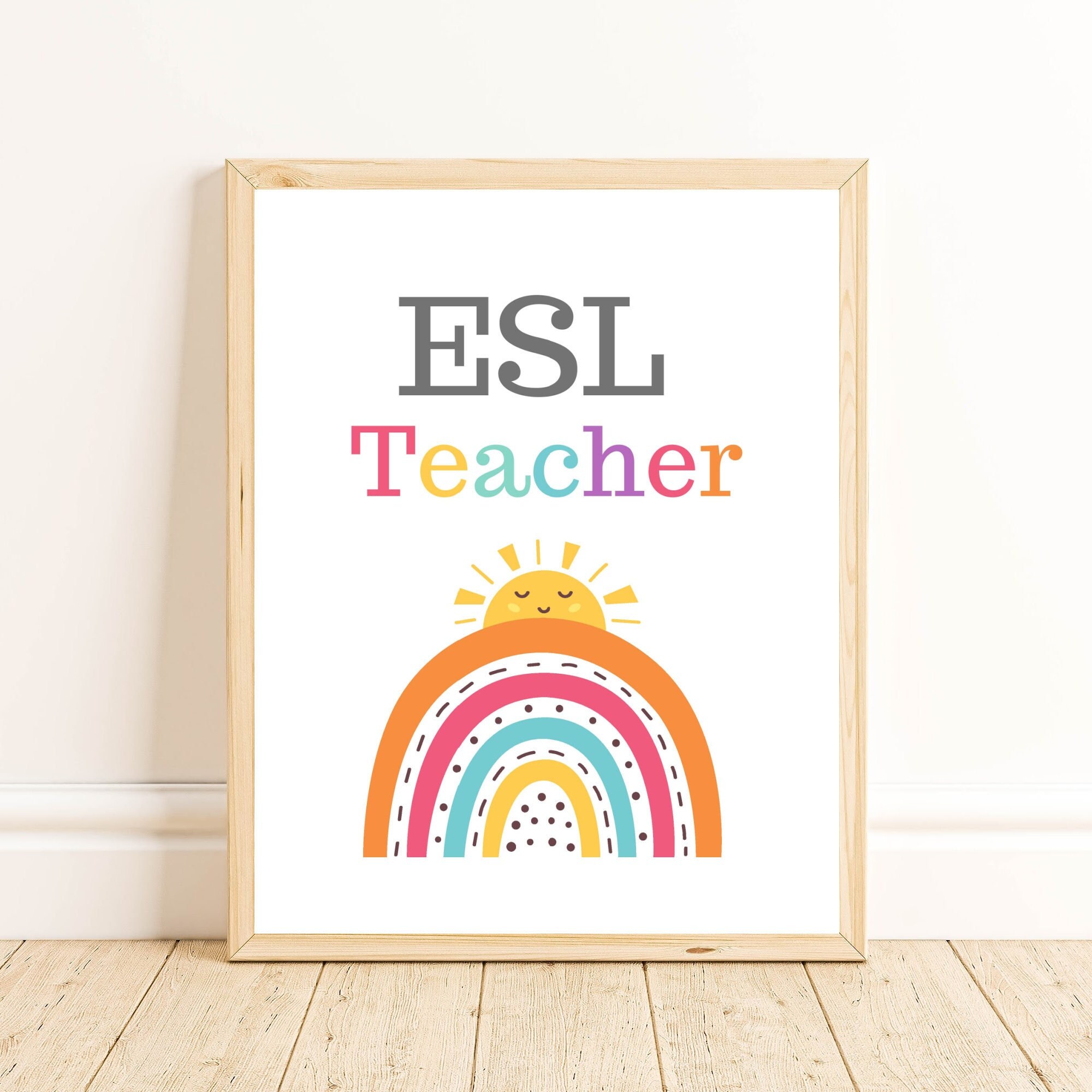 ESL Teacher Poster, ESL Classroom, Teacher, Home Office Printable ...