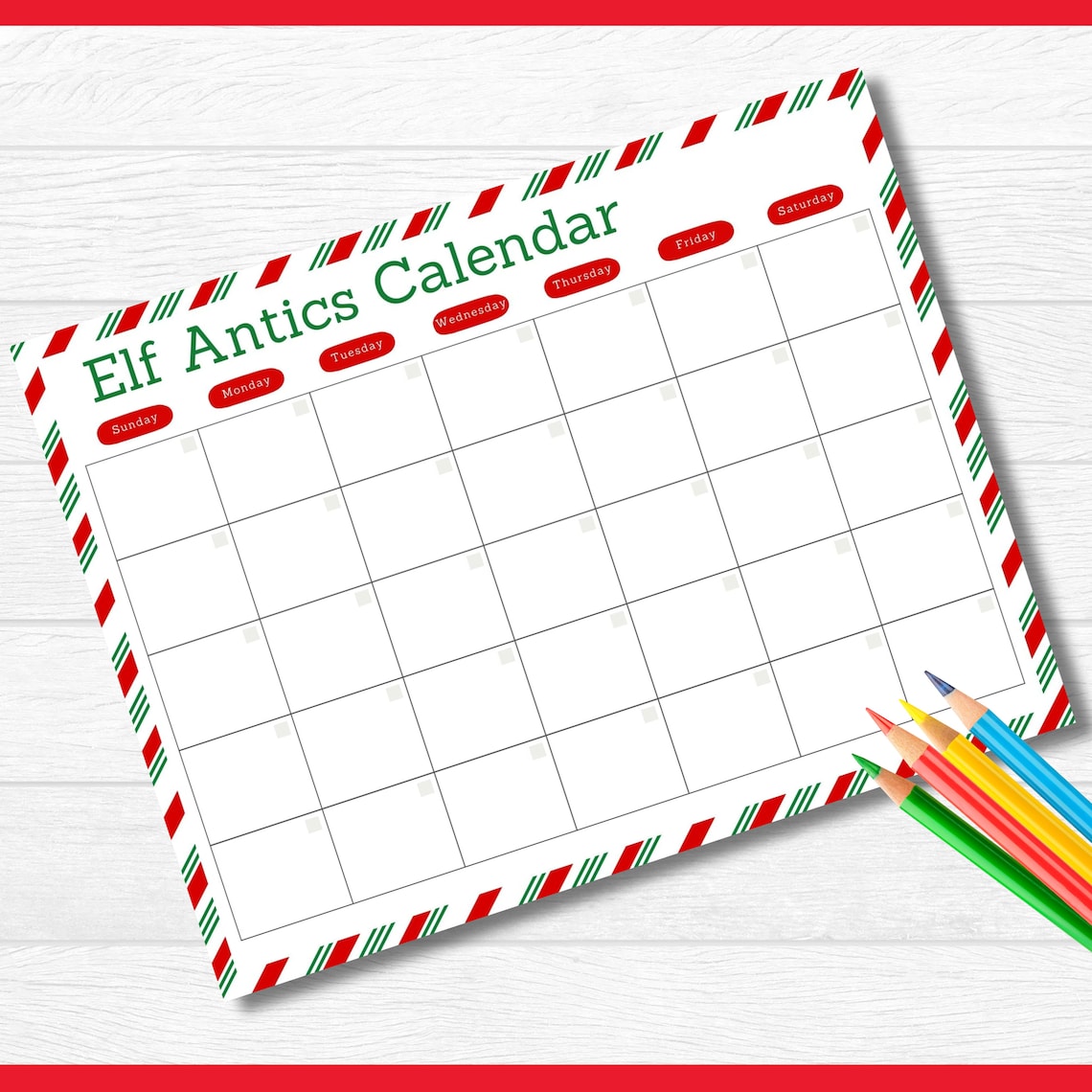 Elf Calendar Printable, Christmas Elf Ideas, Elf Kit, Elf Activities ...