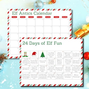Elf Calendar Printable, Christmas Elf Ideas, Elf Kit, Elf Activities ...