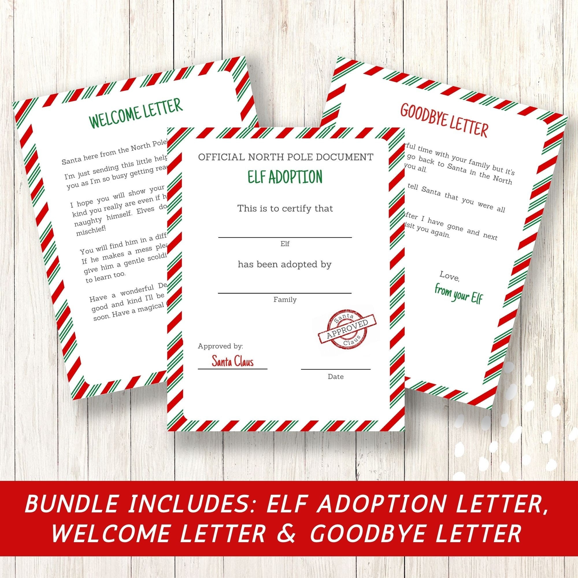 Elf Letter Bundle, Elf Adoption Certificate, Elf Arrival Letter ...