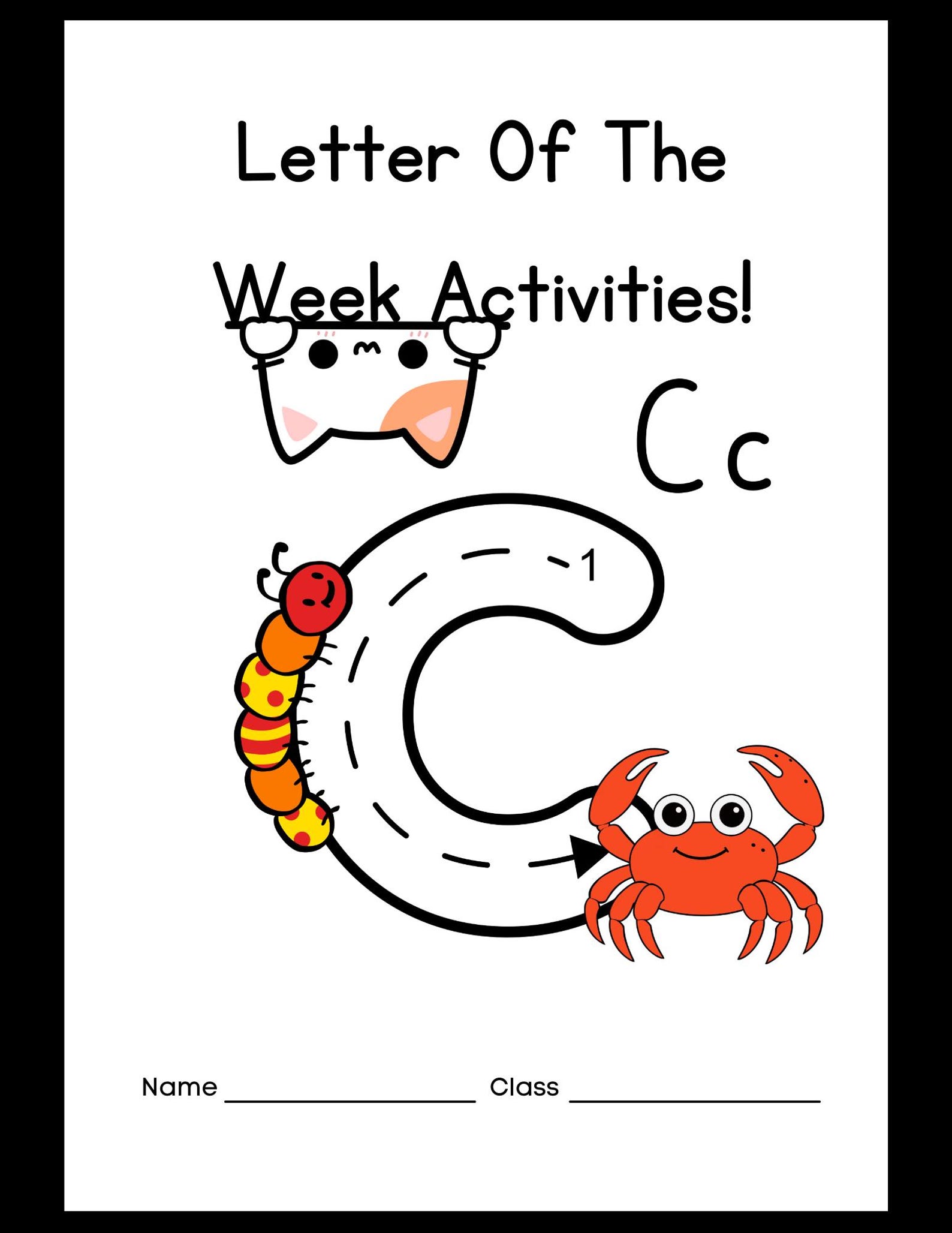 Letters of the Week: Alphabet Activity Worksheet - Etsy