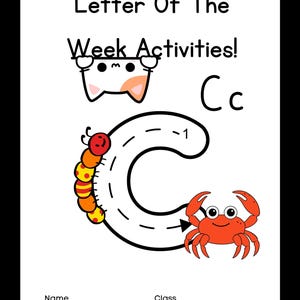 Letters of the Week: Alphabet Activity Worksheet - Etsy