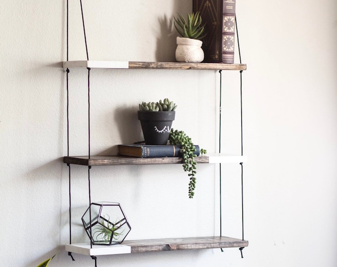 TRIO Two Tone Shelf | Hanging Shelf - Hanging Shelves - Three Tiered ...