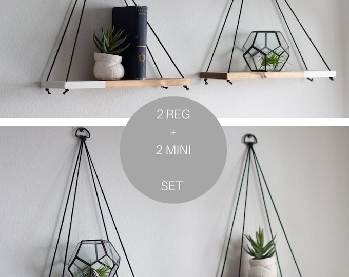 Hanging Shelves | REG + MINI Shelf Set - Three Tiered Shelf - Tiered ...