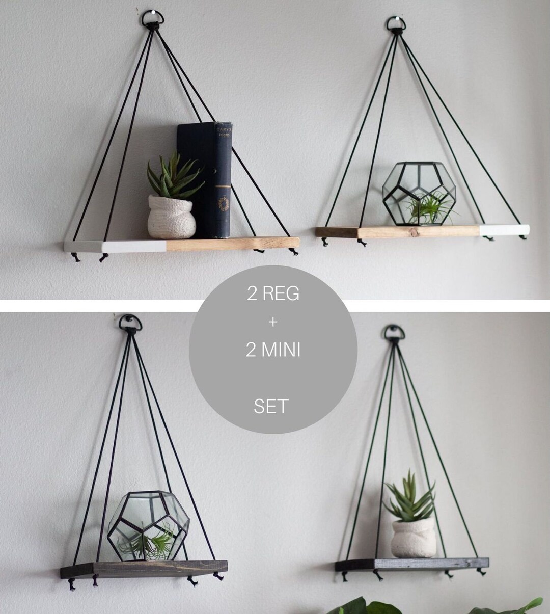 Hanging Shelves REG MINI Shelf Set Three Tiered Shelf - Etsy