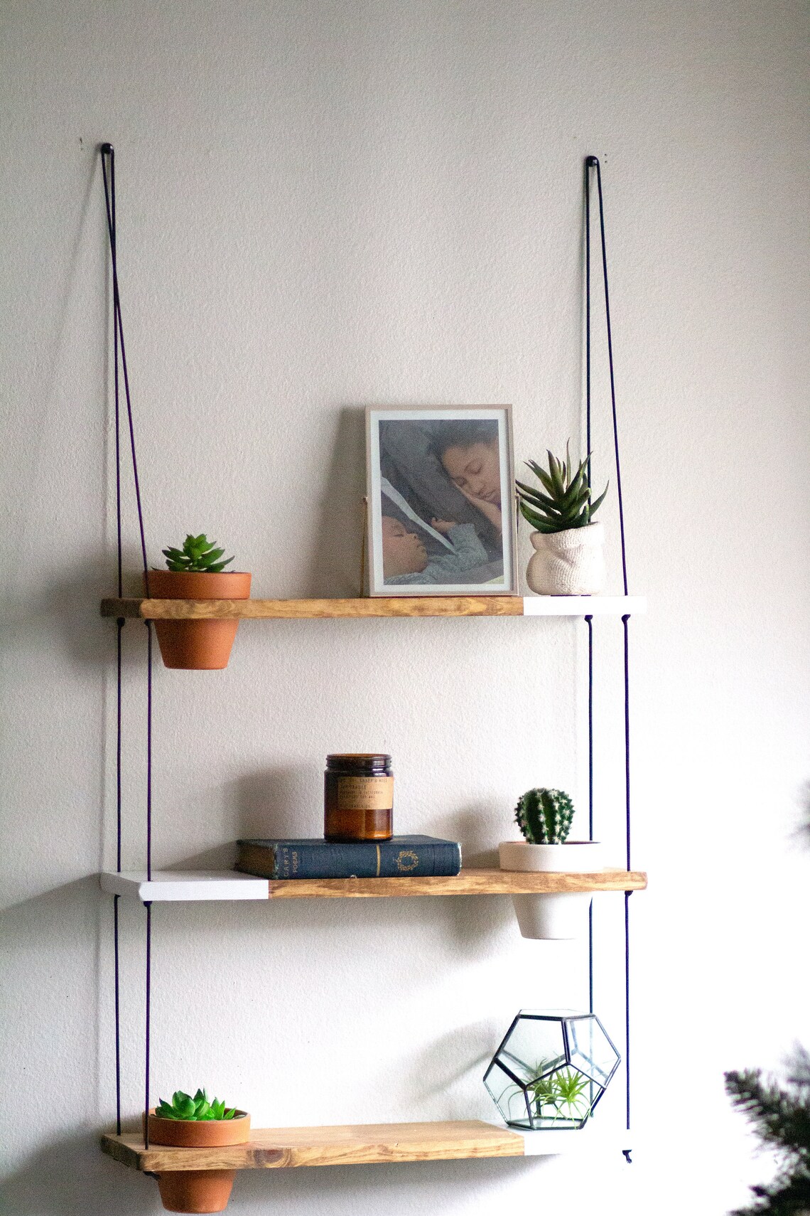 TRIO POTTED Two Tone Shelf Hanging Shelf Hanging Shelves | Etsy