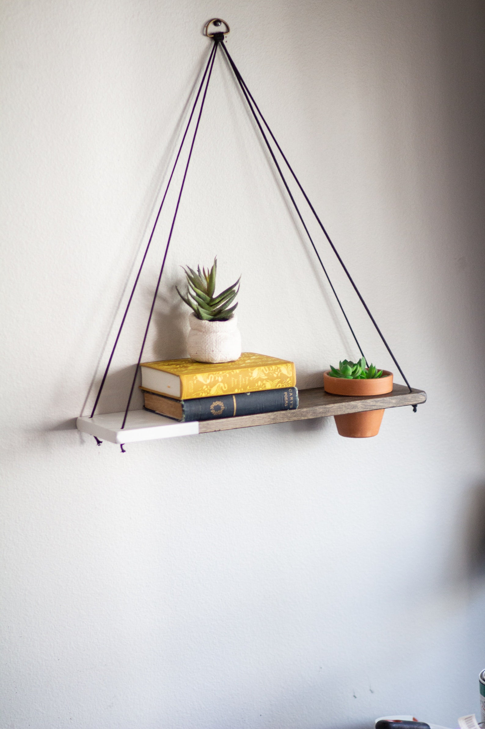 Hanging Shelf / 1 MAXI POTTED Two Tone Shelf Hanging Shelves - Etsy