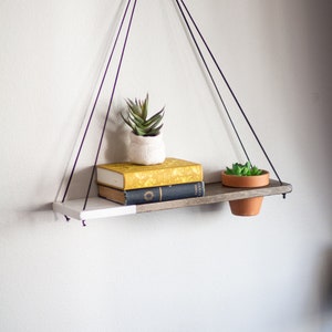 Hanging Shelf / 1 MAXI POTTED Two Tone Shelf Hanging Shelves Pot Shelf ...