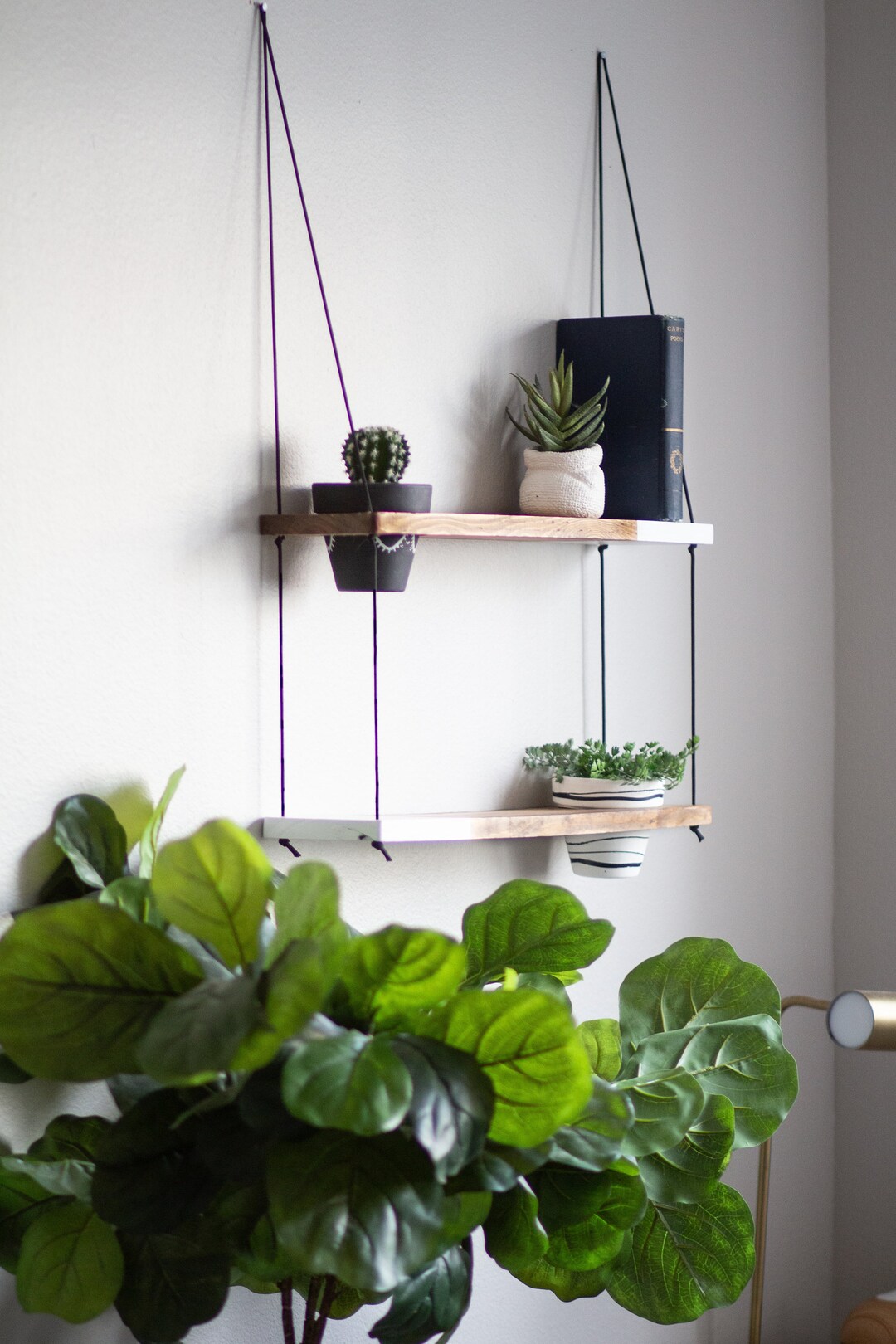 DUO POTTED Two Tone Shelf Hanging Shelf Two Tiered Shelf - Etsy