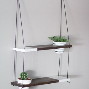 DUO POTTED Two Tone Shelf Hanging Shelf Two Tiered Shelf - Etsy