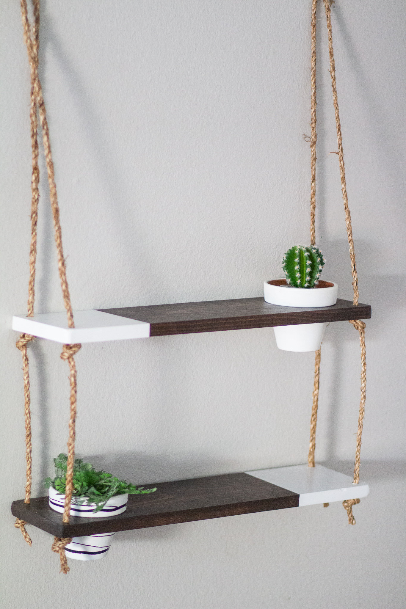 DUO POTTED Two Tone Shelf Hanging Shelf Two Tiered Shelf | Etsy