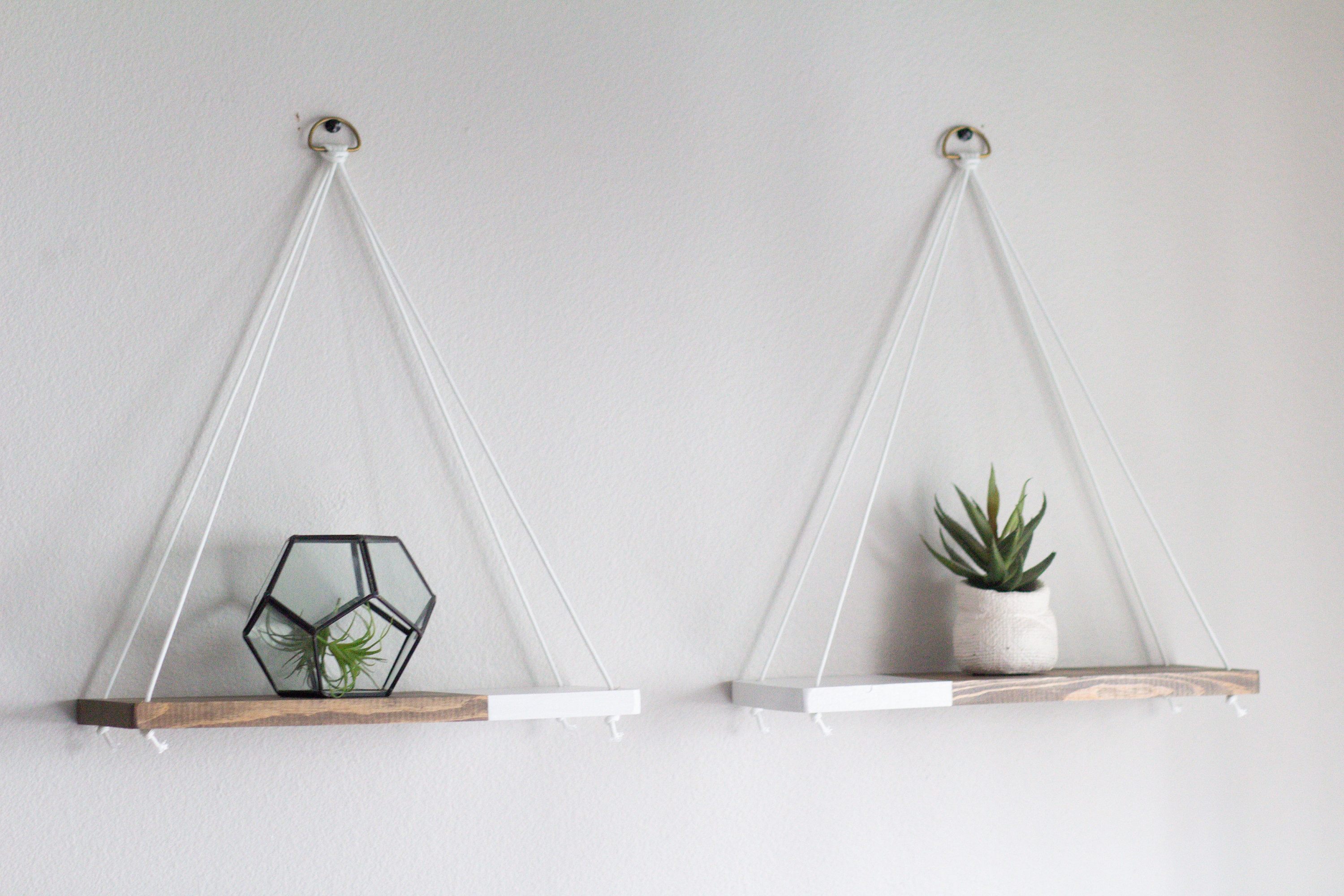 Hanging Shelves / 2 REGULAR Two Tone Shelves Hanging Shelf | Etsy Australia