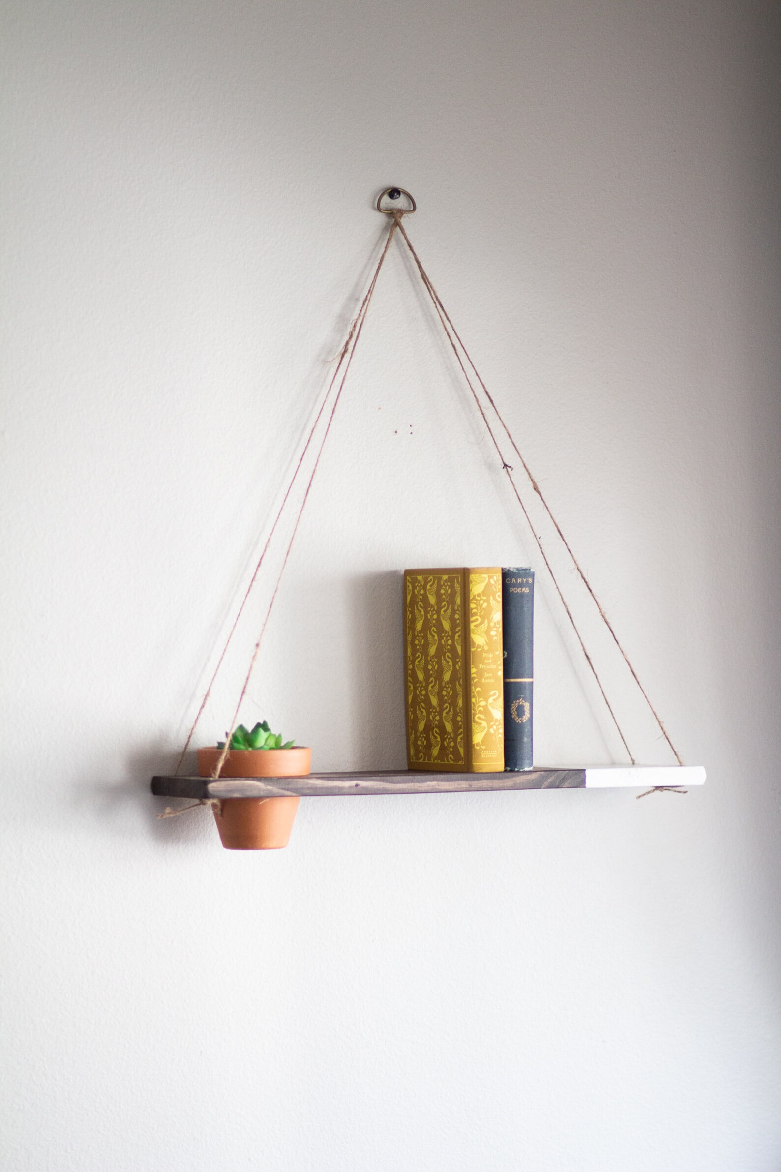 Hanging Shelf / 1 MAXI POTTED Two Tone Shelf Hanging Shelves - Etsy