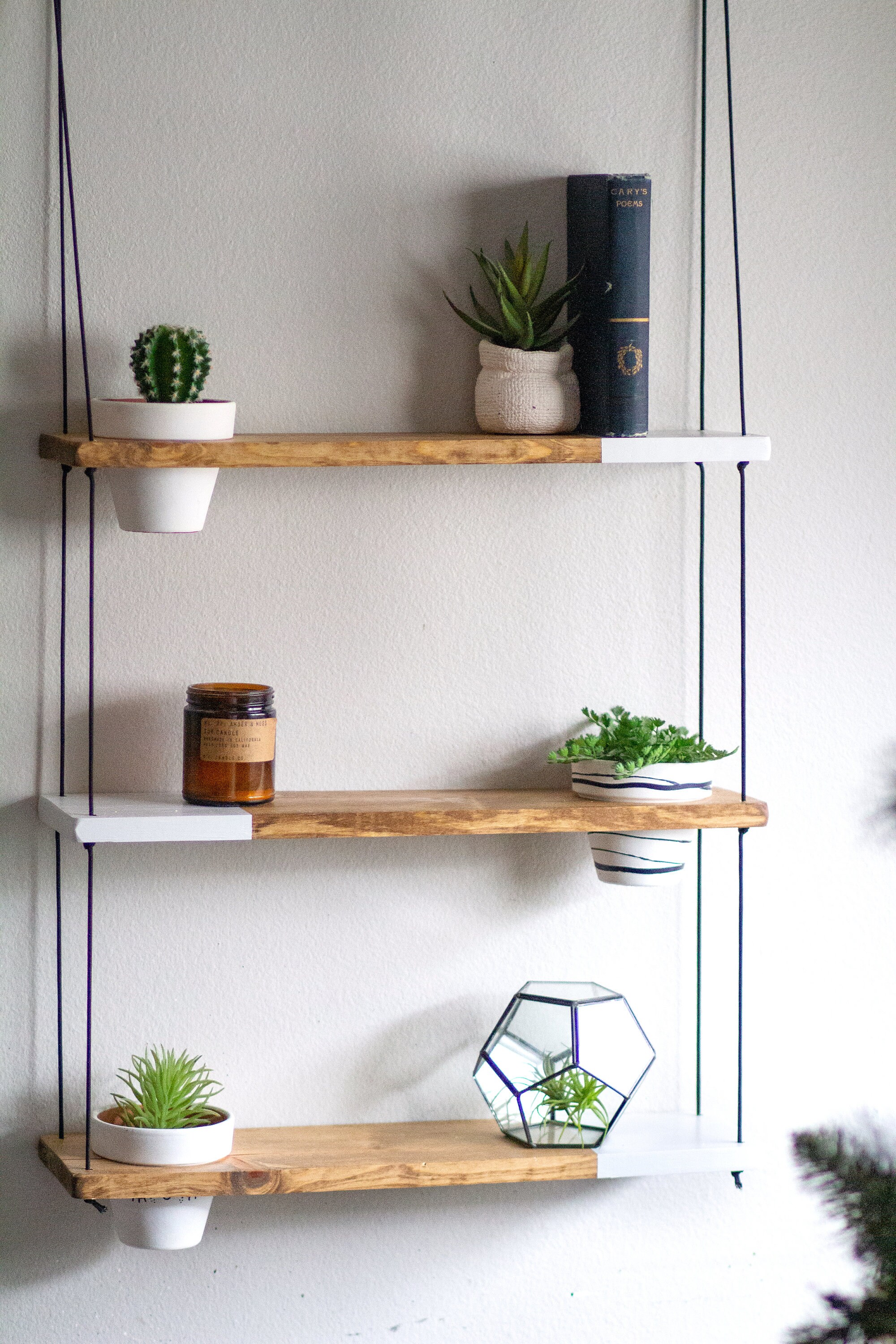 TRIO POTTED Two Tone Shelf Hanging Shelf Hanging Shelves | Etsy