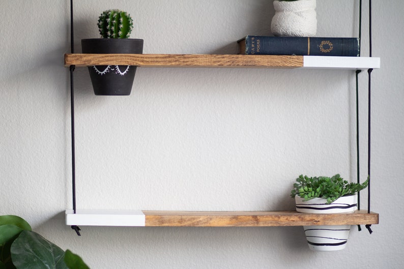 DUO POTTED Two Tone Shelf Hanging Shelf Two Tiered Shelf | Etsy