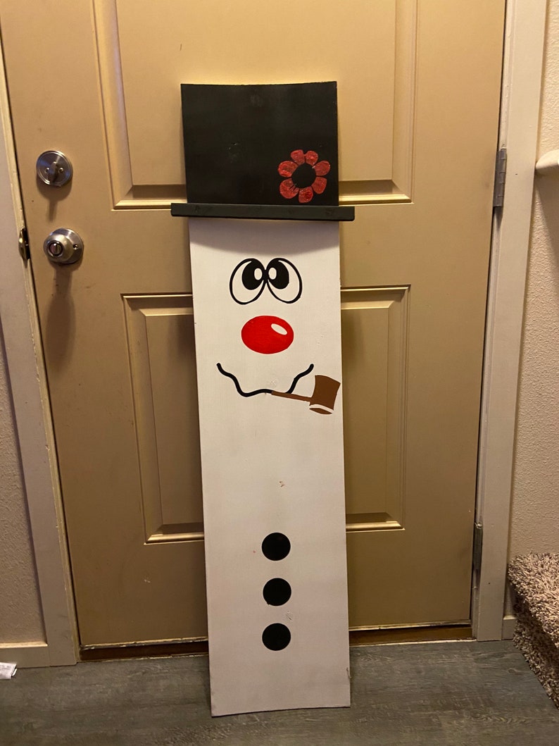 1x12x48 Frosty Snowman Welcome Sign Front Porch Christmas Decor ...