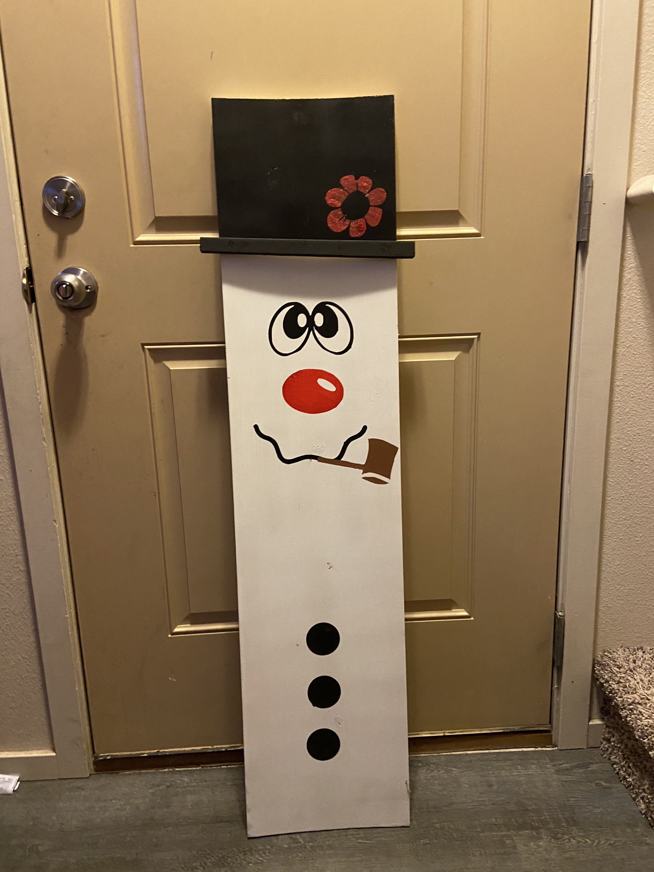 1x12x48 Frosty Snowman Welcome Sign Front Porch Christmas Decor ...