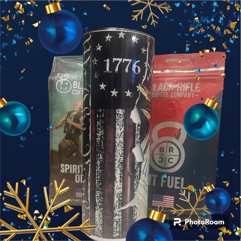 20 Ounce Skinny 1776 US Marines US Navy US Army Military War Black ...