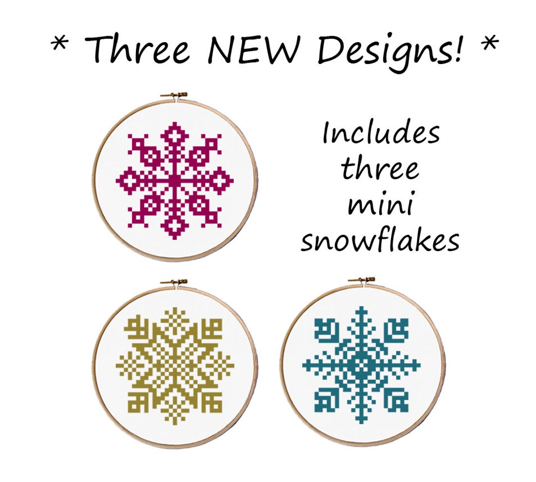 Easy Mini Snowflake Christmas Ornament Cross Stitch Pattern #2 - Etsy