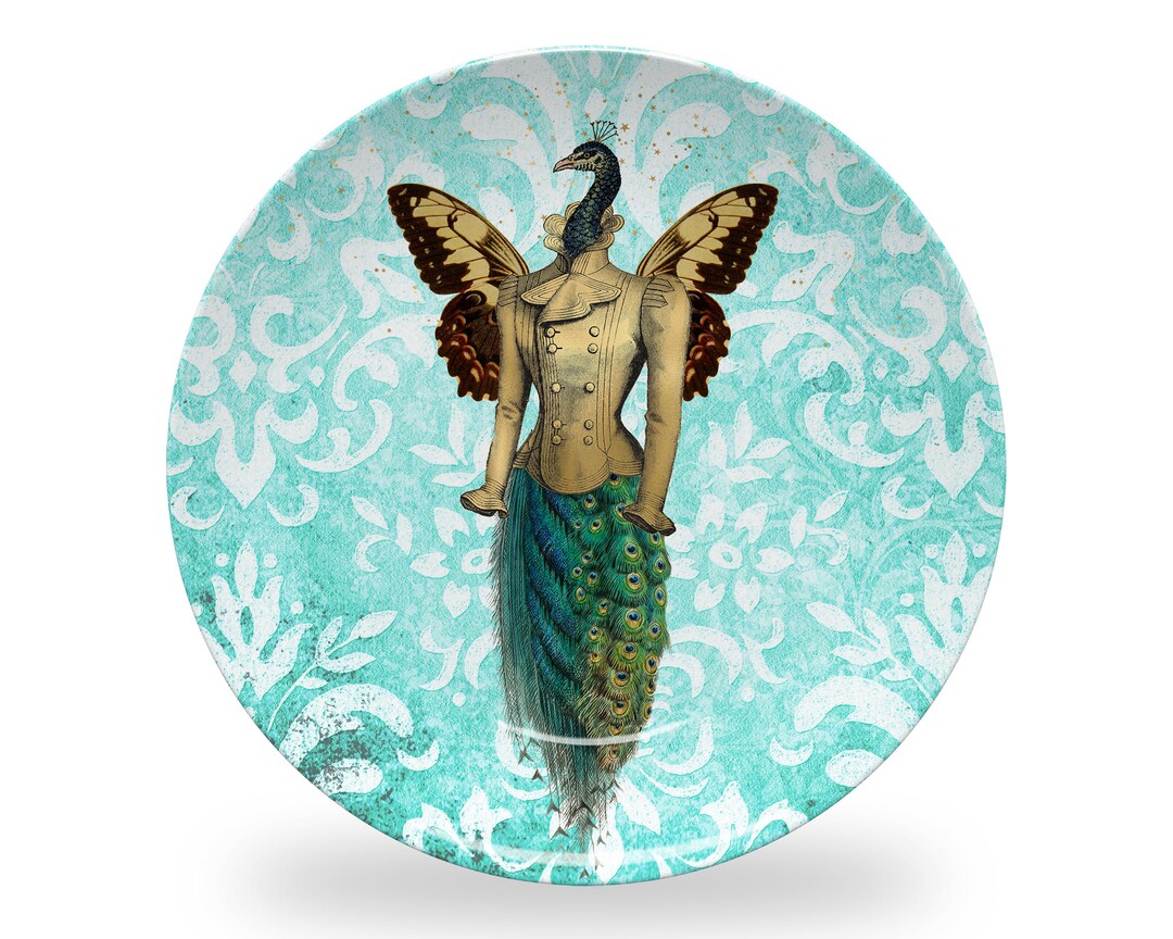 Steampunk Peacock Plate Steampunk Decor Gothic Wedding - Etsy