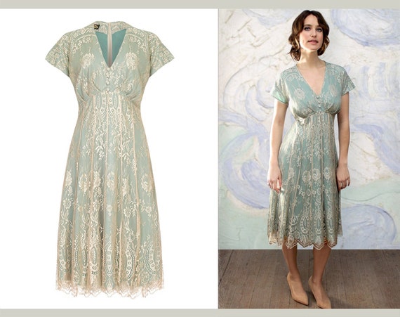 Exquisite Lace Tea Dress in Our Beautiful Platinum Lace With - Etsy