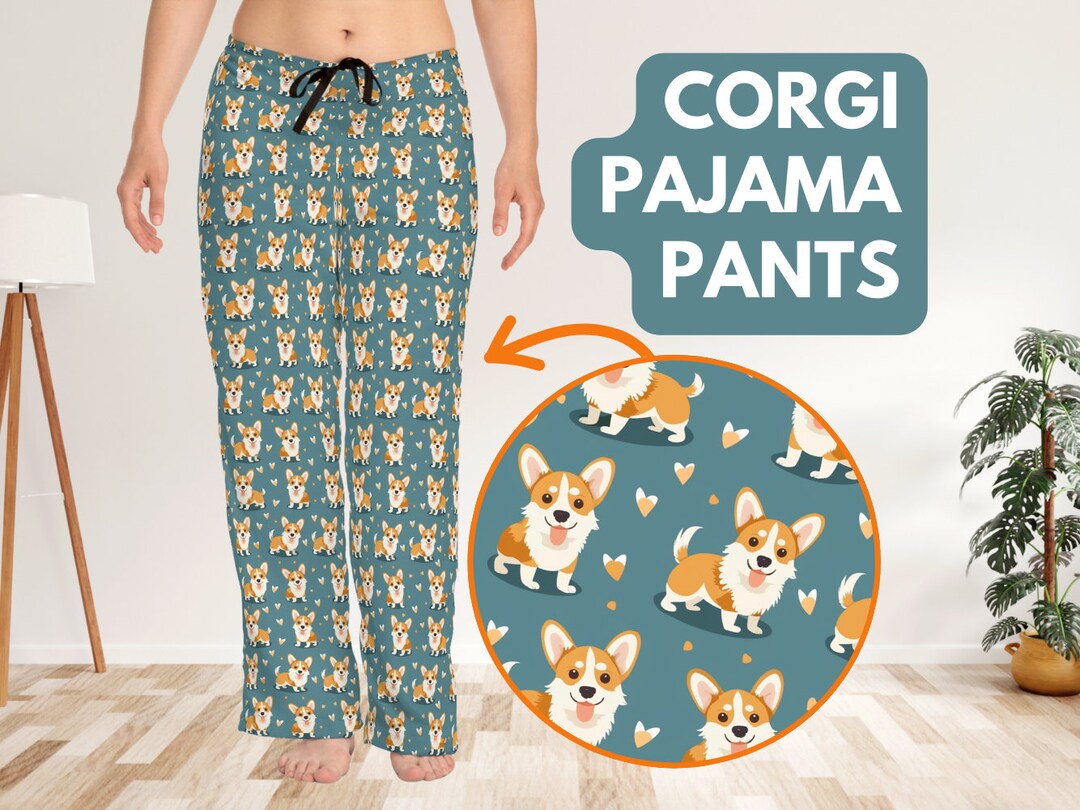Cute Corgi Pajama Pants, Corgi Gifts Sleepwear for Corgi Mom, Dog Owner ...