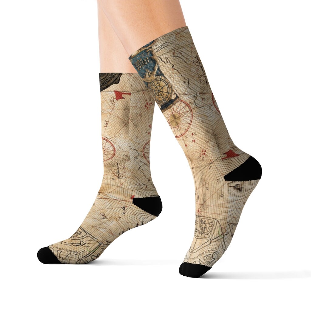 The Goonies Copper Bones, Doubloon, One Eyed Willy's Treasure Map Socks ...
