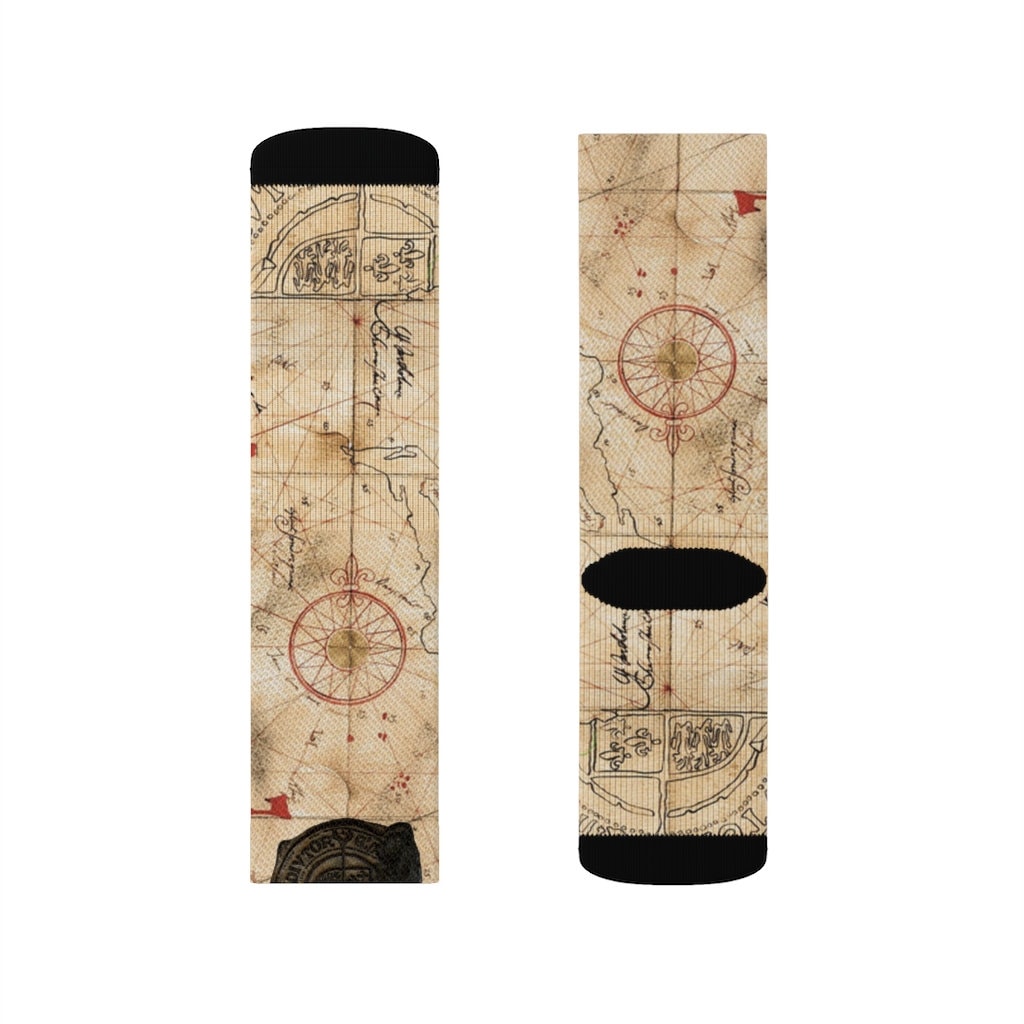 The Goonies Copper Bones, Doubloon, One Eyed Willy's Treasure Map Socks ...