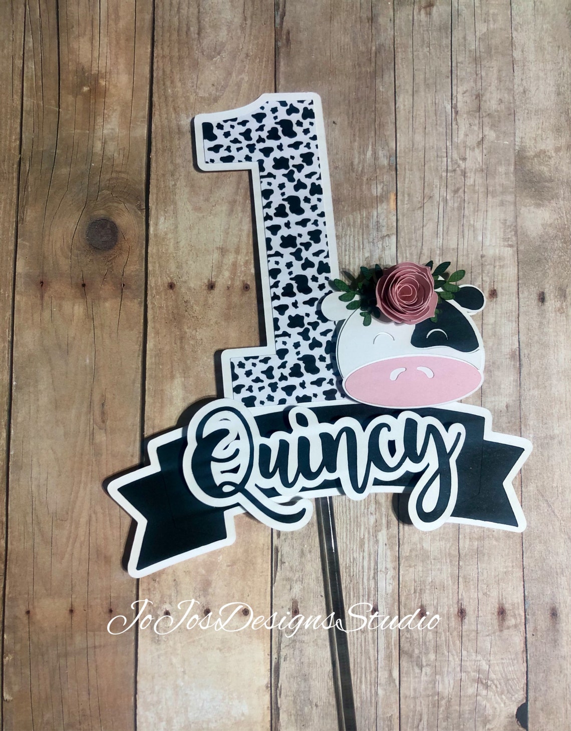 Farm cake topper cow cake topper cow 1st birthday barnyard | Etsy